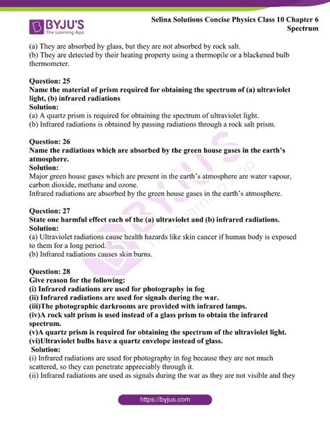 Selina Solutions Concise Physics Class 10 Chapter 6 Spectrum Download PDF