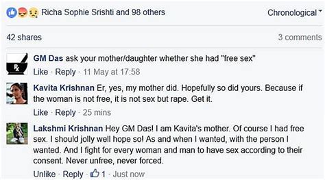 Of Course I Had Free Sex How Feminist Kavita Krishnans Mom Silenced A Troll On Facebook