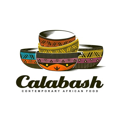 Illustration De Logo Coloré Bol Calebasse Traditionnel Africain