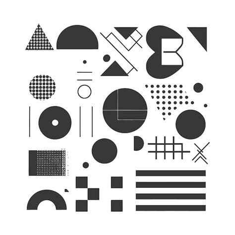 Abstract Geometric Shapes Using Bauhaus Memphis Design Premium Ai