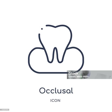 치과 개요 컬렉션에서 선형 교 합 아이콘 흰색 배경에 고립 된 얇은 선 교 합 아이콘입니다 교 합 유행 그림 건강관리와 의술에 대한 스톡 벡터 아트 및 기타 이미지 Istock