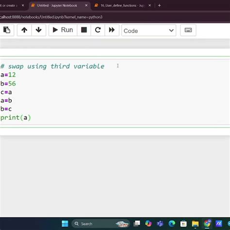Swap Values Of Variables Using Third Variableprogramminglanguage