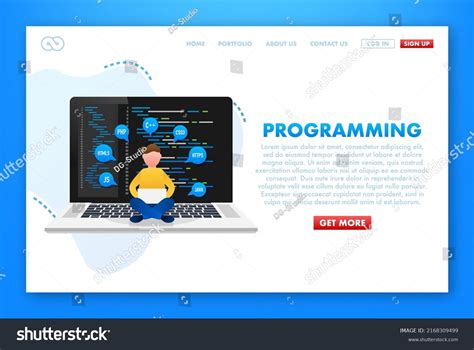 Illustration Programming Site Design Web Ui Stock Vector Royalty Free