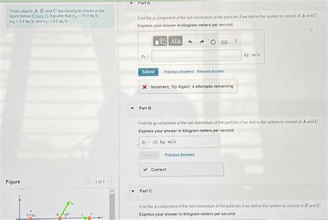 Solved Three Objects Ab ﻿and C ﻿are Moving As Shown In The