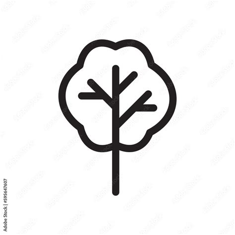 Tree Vector Line Icon Tree Flat Sign Design Tree Symbol Isolated