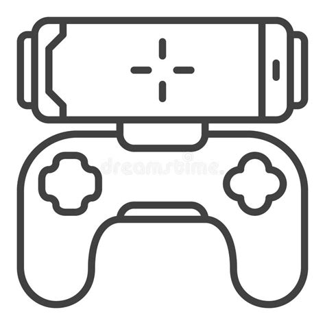 Phone Controller Vector Gaming Device With Smartphone Outline Icon Or Symbol Stock Illustration