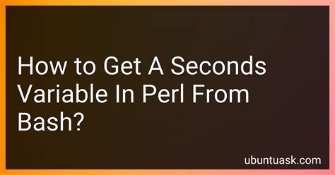 How To Get A Seconds Variable In Perl From Bash In 2024