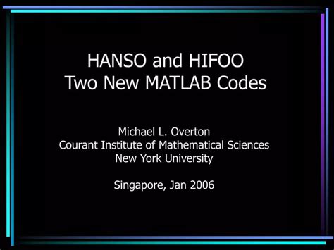 Ppt Hanso And Hifoo Two New Matlab Codes Powerpoint Presentation Free Download Id138820