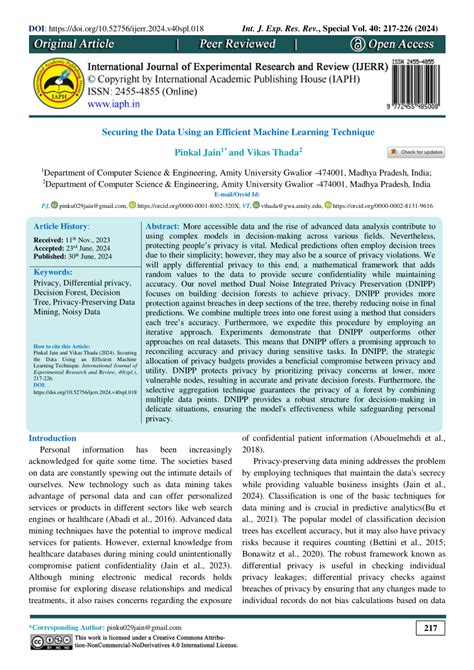 Pdf Securing The Data Using An Efficient Machine Learning Technique