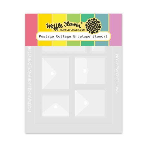 Waffle Flower Postage Collage Envelope Stencils 421985 Simon Says Stamp