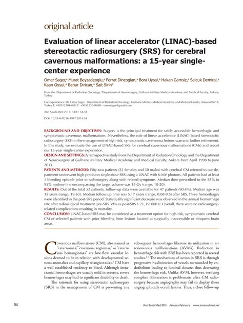 Pdf Evaluation Of Linear Accelerator Linac Based Stereotactic Radiosurgery Srs For