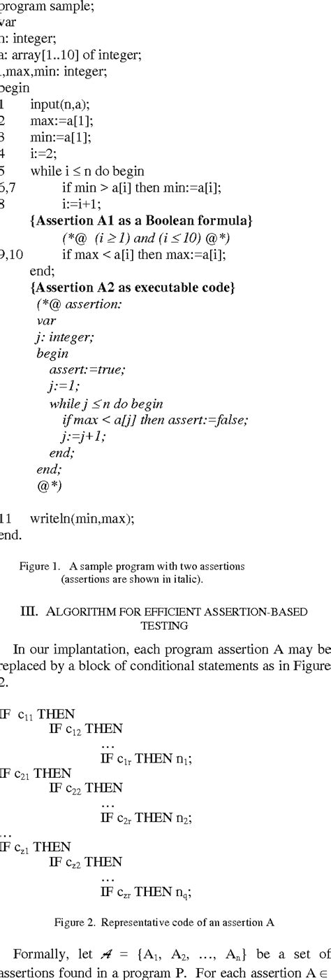 figure 2 from an algorithm for efficient assertions based test data generation semantic scholar