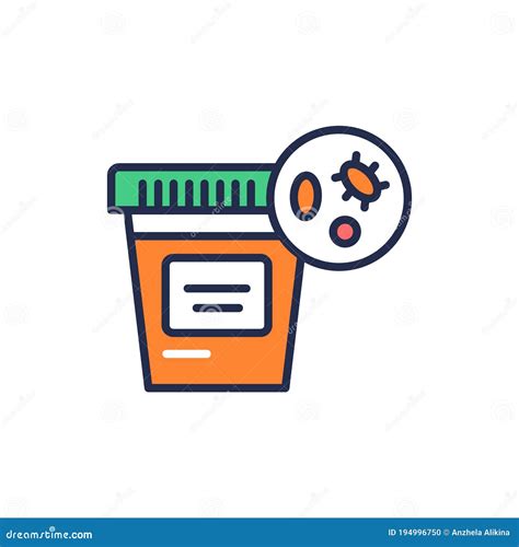Urine Analysis Black Line Icon Laboratory Diagnostics Stock