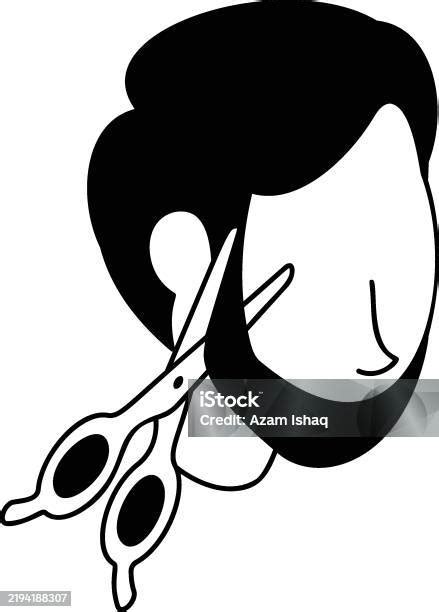 수염 수염 스타일 아이소 메트릭 벡터 아이콘 미용 및 퍼스널 케어 기호 화장품 피부과 기호 바디 미학 스톡 일러스트레이션 집에서 이발을 위한 가위 가이드 컨셉 가위에 대한