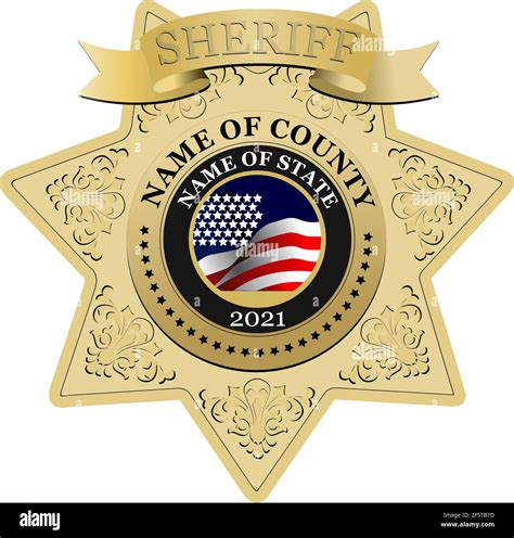 Sheriffs Badge On A White Background 2d Vector Illustration Stock