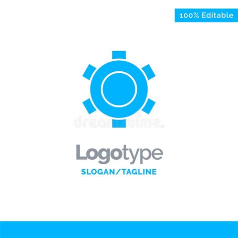 Basic Gear Setting Ui Blue Solid Logo Template Place For Tagline