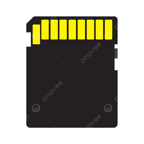 Parte Posterior De La Tarjeta De Memoria Negra Vector Png Dibujos