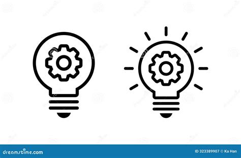 Gear Light Bulb Icon Implementation Development Concept Stock Vector Illustration Of