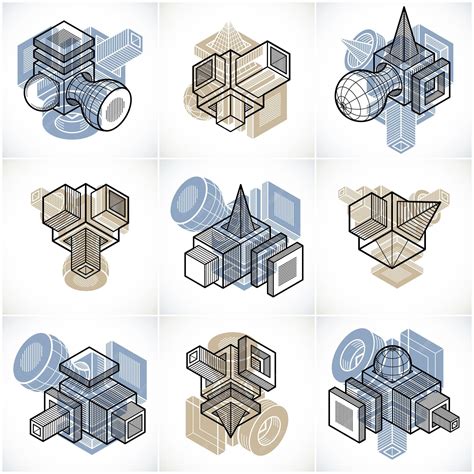 Premium Vector 3d Engineering Vectors Collection Of Abstract Shapes
