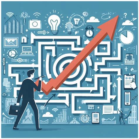 Businessman Solves Maze Puzzle Straight Arrows Premium Ai Generated