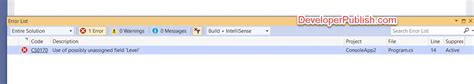 C Error Cs Use Of Possibly Unassigned Field Field