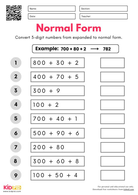 Expanded Form Worksheets
