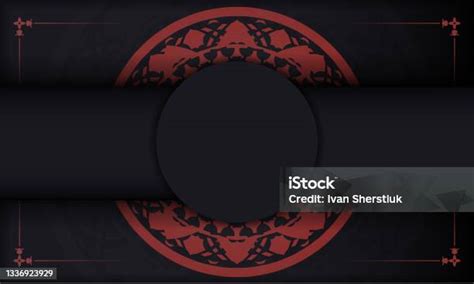 그리스 패턴엽서 인쇄 디자인용 템플릿입니다 고급 장식품과 로고 및 텍스트가 있는 블랙 레드 배너 템플릿 0명에 대한 스톡 벡터 아트 및 기타 이미지 Istock
