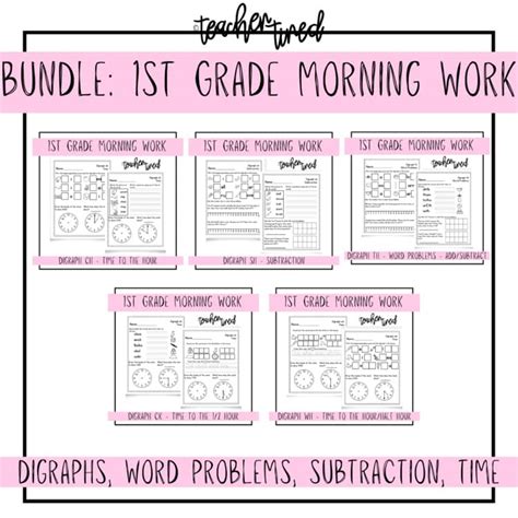 1st Grade Morning Work Digraph Ck And Time To The 12 Half Hour