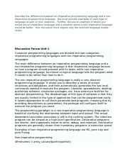 Comparative Programming Language Df Unit 1 Docx Describe The