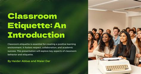 Classroom Etiquette An Introduction