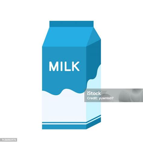흰색 배경에 격리된 간단한 우유 판지 상자 아이콘 클립아트 벡터 우유팩에 대한 스톡 벡터 아트 및 기타 이미지 우유팩 일러스트레이션 만화 Istock