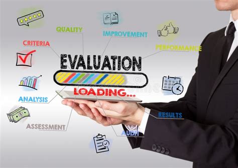 Evaluation Concept Chart With Keywords And Icons Stock Image Image