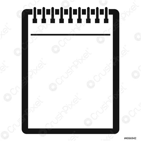 Blank Spiral Notepad Icon Simple Stock Vector Crushpixel