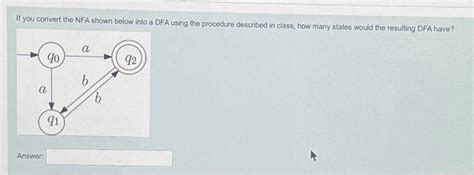 Solved If You Convert The Nfa Shown Below Into A Dfa Using