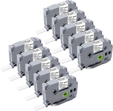 Pack For Brother P Touch Label Tape Mm White Tze Label Tape Compatible For Brother