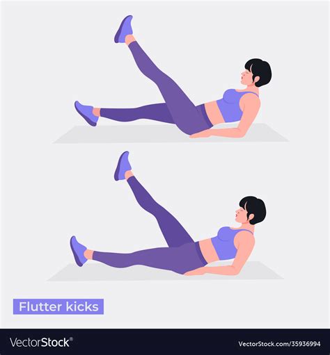 Flutter Kicks Exercise Royalty Free Vector Image