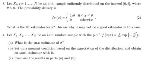 3 Let Xii1n Be An Iid Sample Uniformly