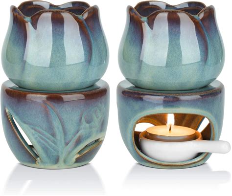 Warmself Wooden Essential Oil Burner With Candle Holder