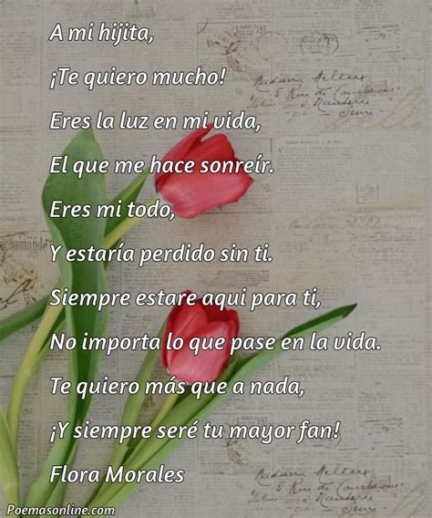 Cinco Poemas De Amor Para Mi Hija Peque A Poemas Online
