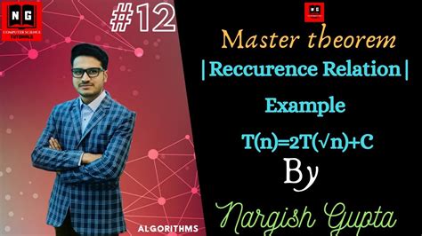 212 Master Theorem For Solving Recurrences Recurrence Relation Example 2 Youtube
