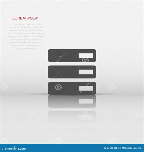 Vector Database Server Icon In Flat Style Storage Sign Illustration