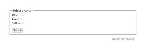 Radio Buttons In Html