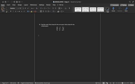 Solved Find The Rank Find A Basis For The Row Space Chegg Com