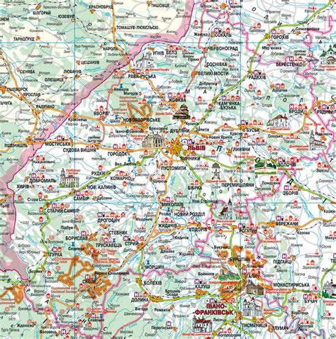 Відпочинок у Карпатах Львівська область Садиби областi Туристична карта