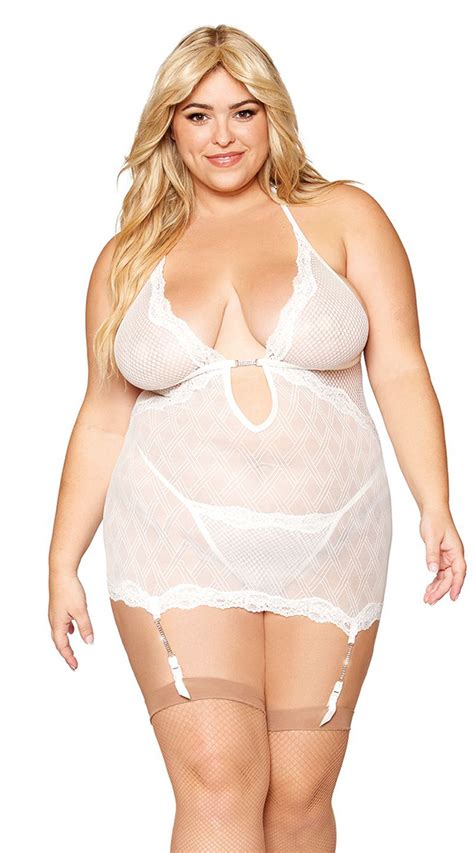 Plus Size Diamond Lover Chemise Set Plus Size Mesh And Lace Chemise Set Yandy Com