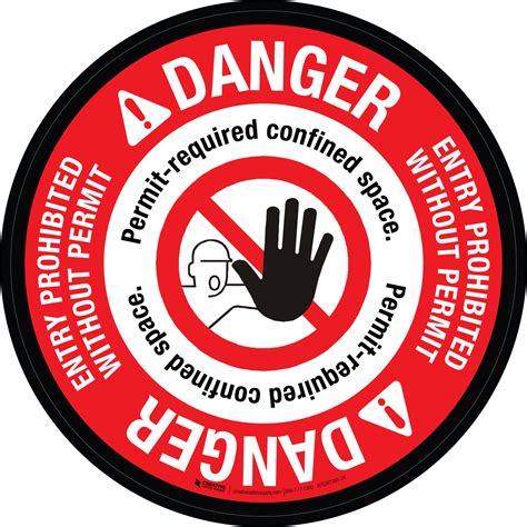 Danger Entry Prohibited Without Permit Permit Required Confined Space