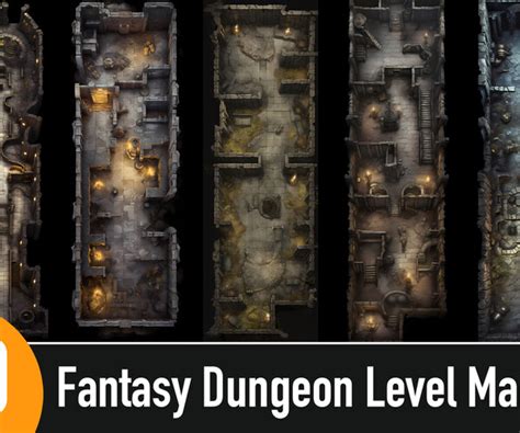 Artstation 320 Fantasy Dungeon Level Maps Artworks