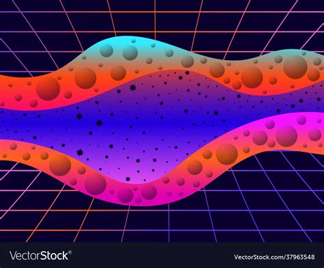 Synthwave Pattern Cyber Space Laser Grid Vector Image