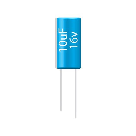 Premium Vector Blue Electrolytic Capacitor On White Background
