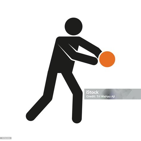 스포츠 그림 상징 벡터 일러스트 레이 션을 전달 하는 간단한 농구 공 스포츠 장비에 대한 스톡 벡터 아트 및 기타 이미지 공